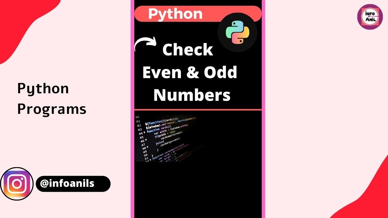 Python Program to Check Even & Odd Number | #shorts #programming #pythonprogramming #infoanil