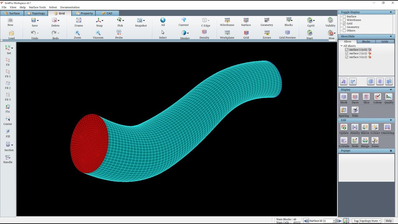 Meshing for parametric variation and Shape optimisation -  GridPro-CAESES Integration for an S-Duct