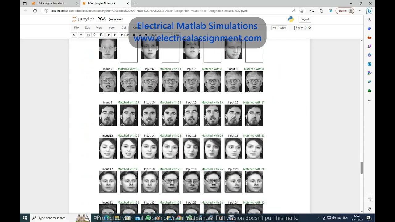 Python code for face recognition LDA - Face recognition using PCA and LDA