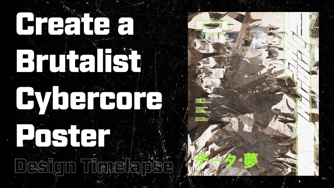 Create a Brutalist Cybercore Poster - Design Timelapse
