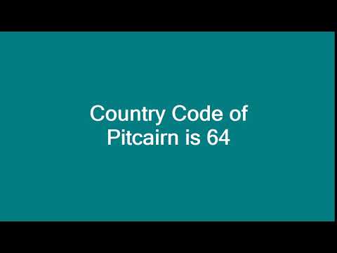 Country Code of Pitcairn is 64