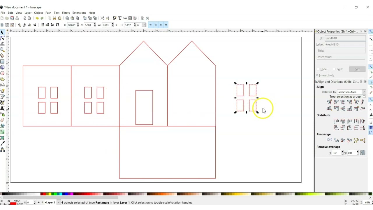Basic House Design for Laser Cutting (using Inkscape)