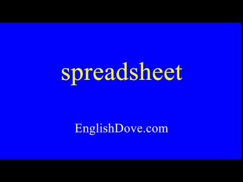 How to pronounce spreadsheet in American English.