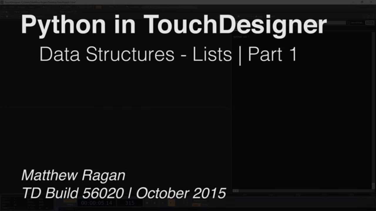 Python in TouchDesigner | Data Structures - Lists - Part 1 | TouchDesigner