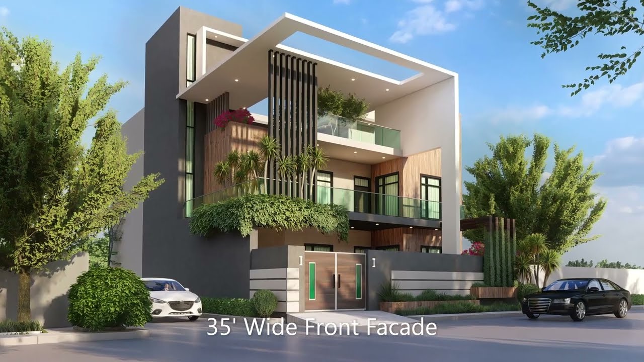 Best Modern Elevation house, 25 to 35 feet wide elevation #modernhouse #elevationdesign