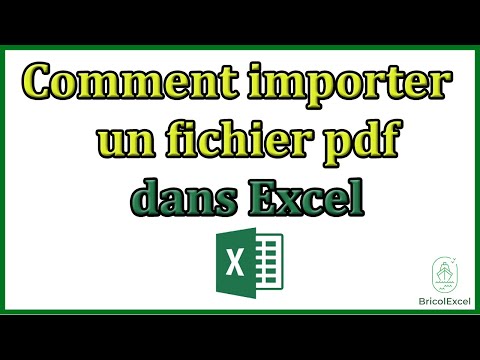 Comment importer un fichier pdf dans Excel