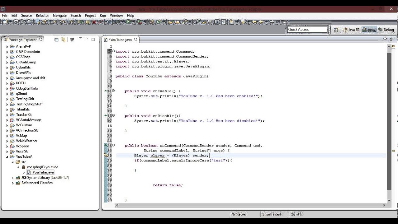 Bukkit Plugin Coding Tutorials Ep. 1 The Basics!