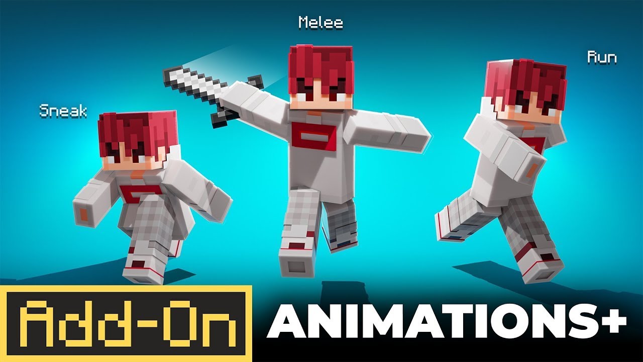 ANIMATIONS+ ADDON - The Best Player Animations for Minecraft Bedrock Edition