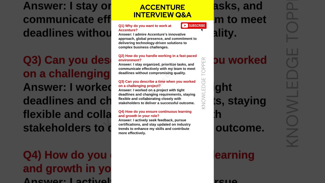Accenture Interview Questions and Answers