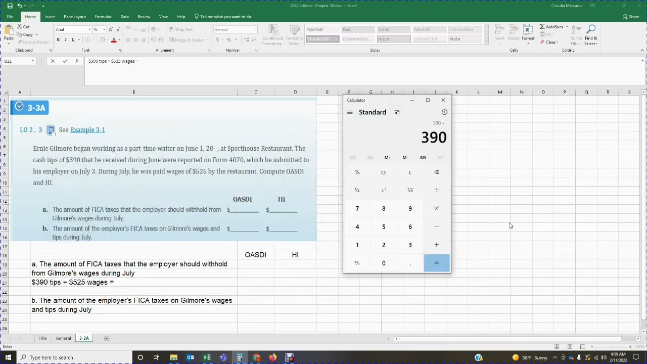 Payroll 2022- Problem 3-3A