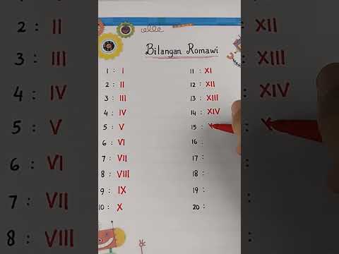 Bilangan Romawi 1-20 / Roman Numerals I-XX