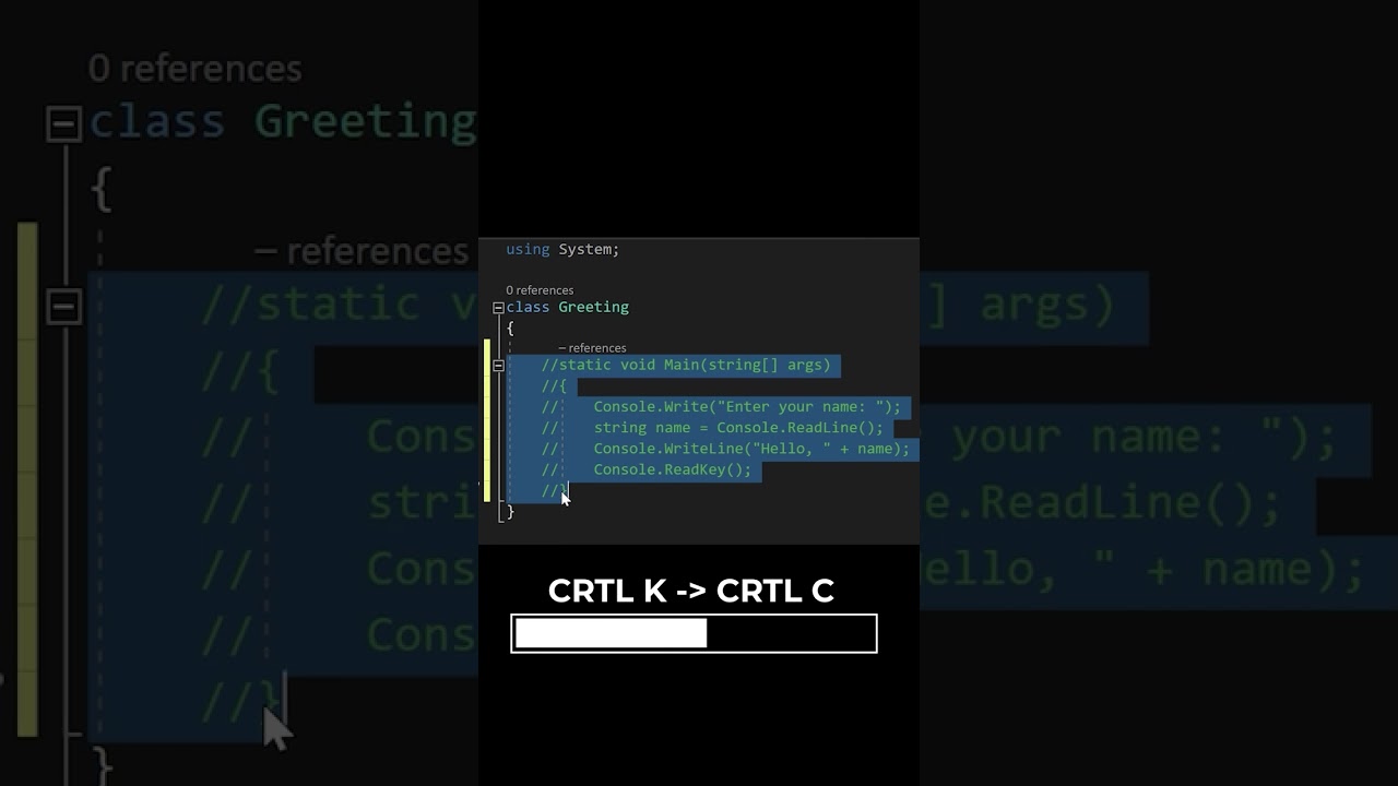 How to quickly comment multiple lines in Visual Studio