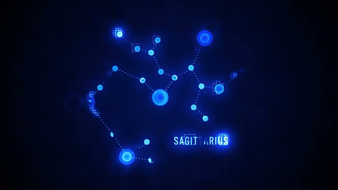 Beautiful Zodiac Sagittarius Astrology Space Background Animation With Appearing Stars