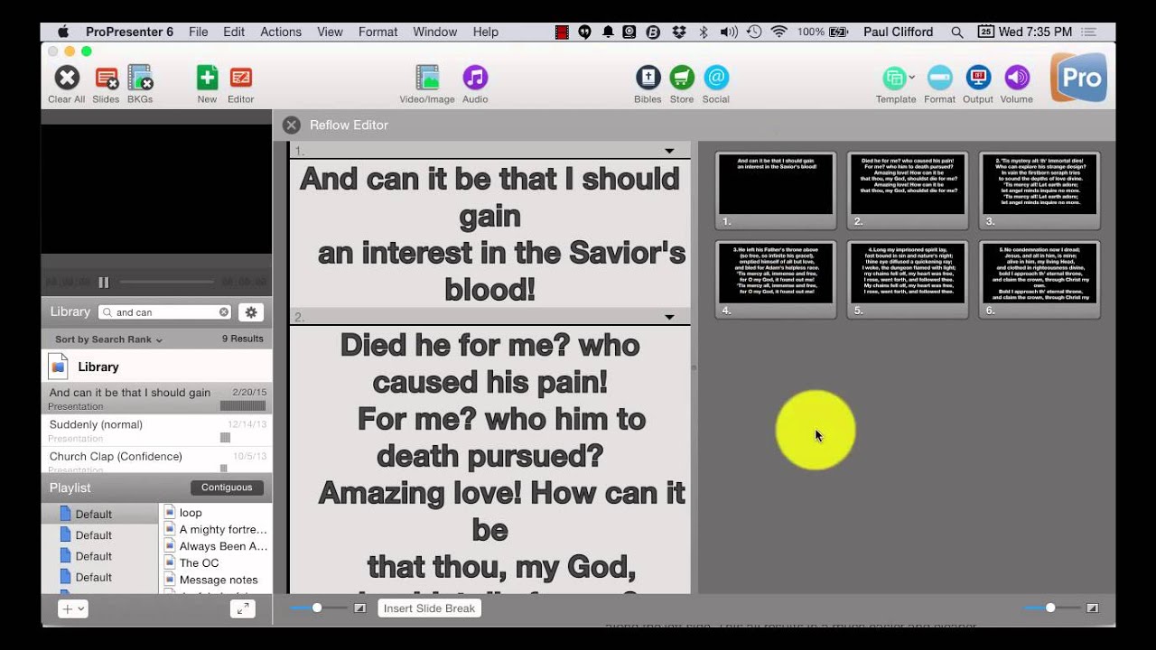 ProPresenter 6 Tutorials: New features part 5 -- Reflow Presentation 2