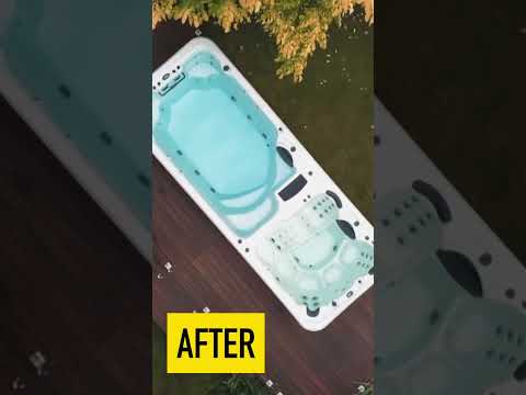 Start to finish swim spa install in a deck #shorts