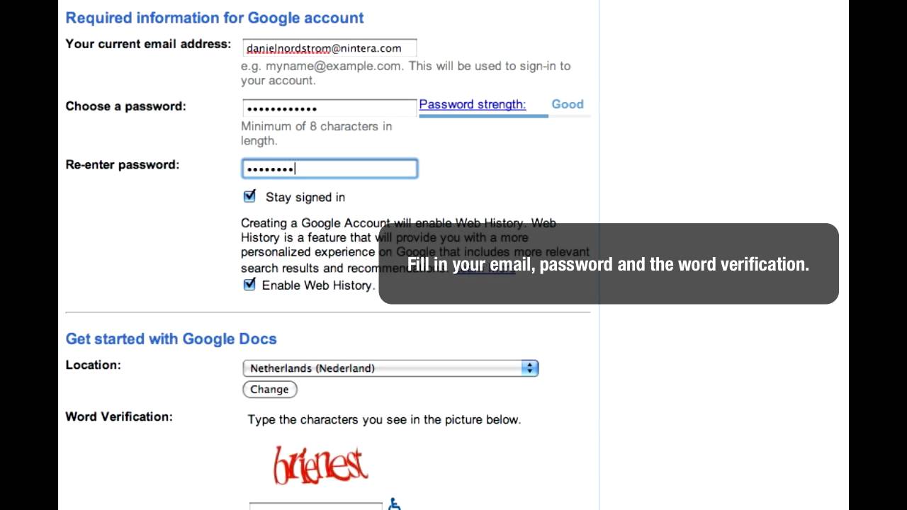How to Create a Google Docs Account