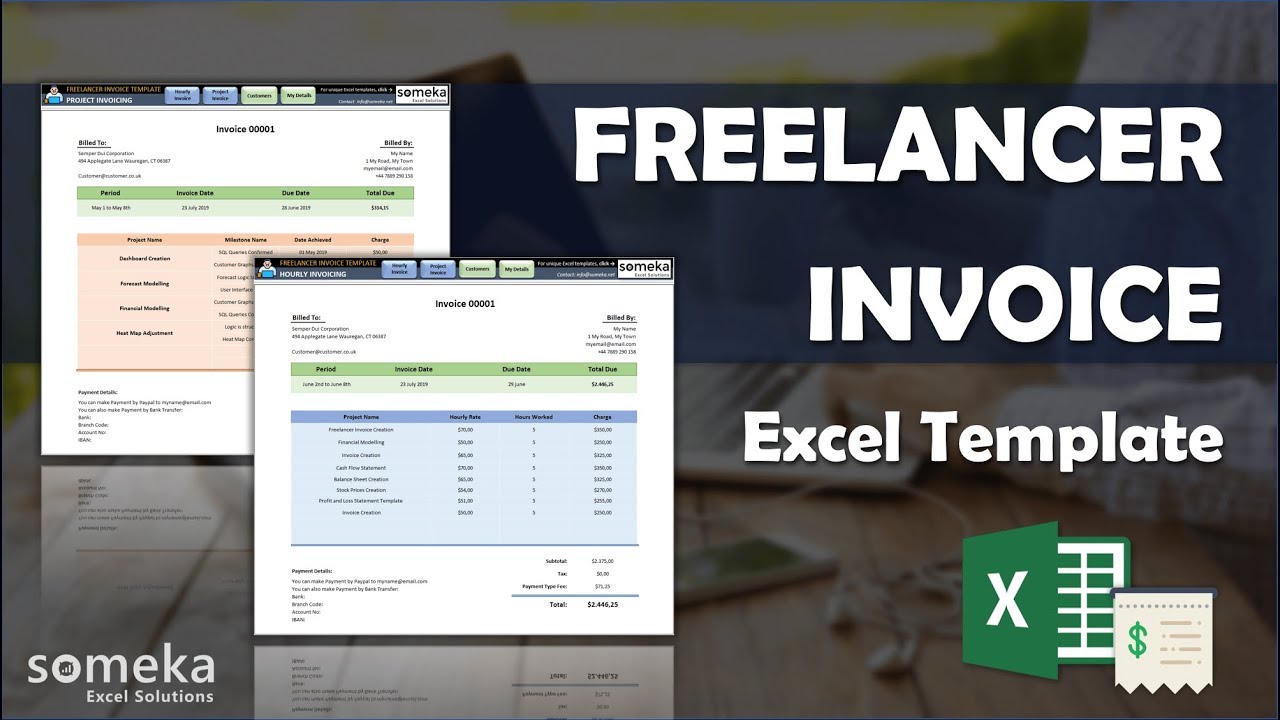 Freelancer Invoice Template | Excel Invoicing for Remote Job