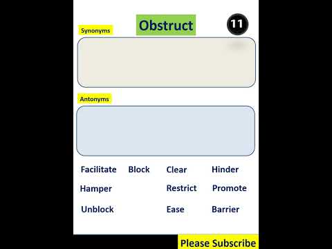 Obstruct - Synonyms and Antonyms
