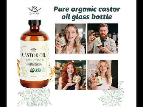 Organic cold-pressed unrefined 100% castor oil, 16 ounces (473 ml)