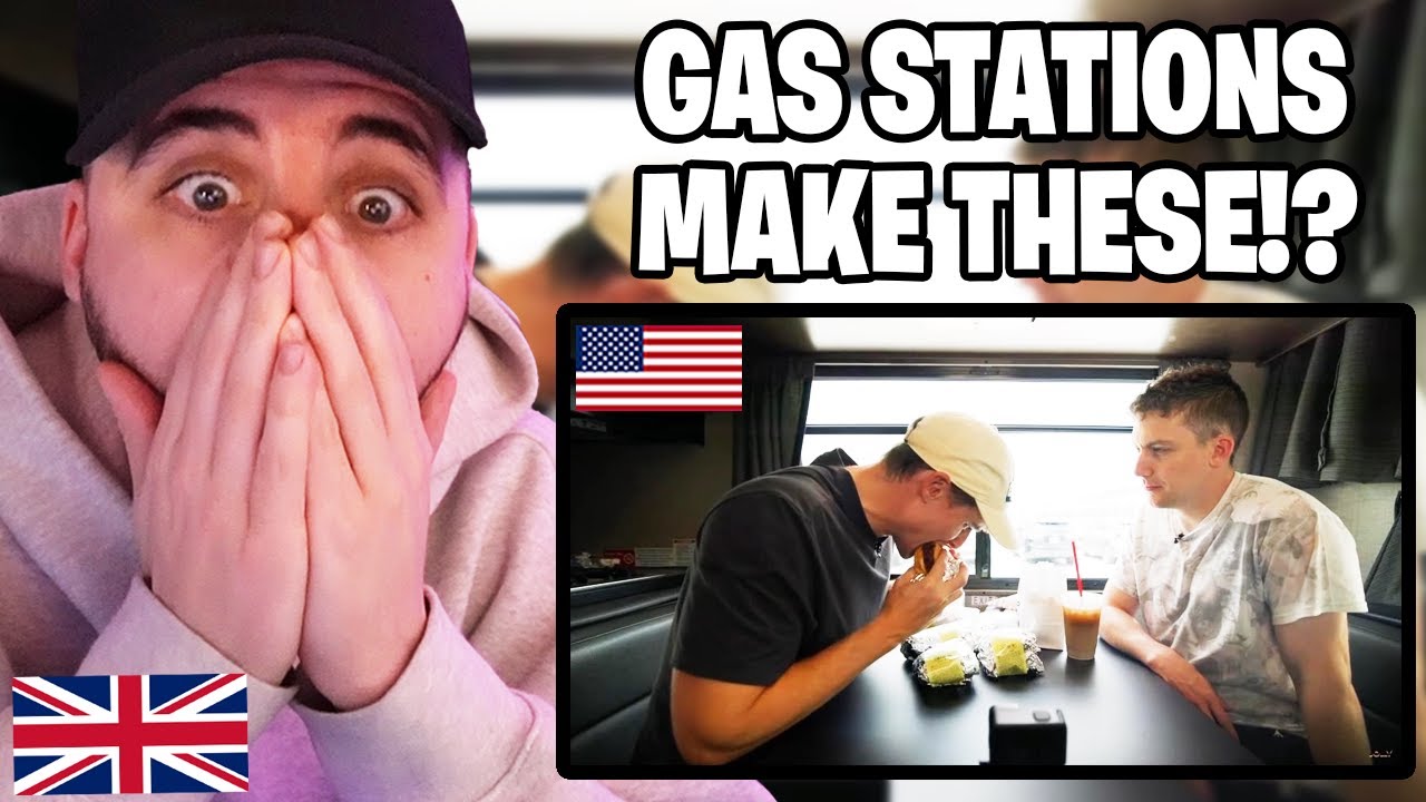 Brit Reacts to Two Brits try American Gas Station BBQ!