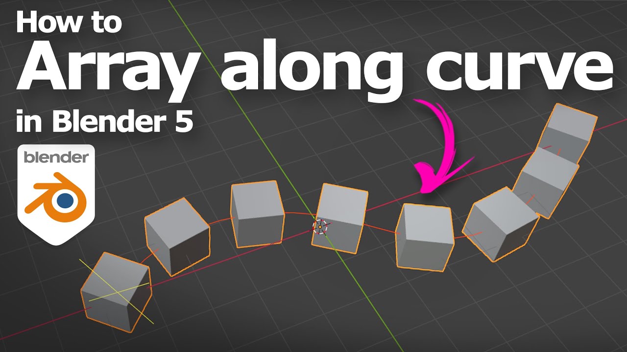 How to array along a curve in Blender 5