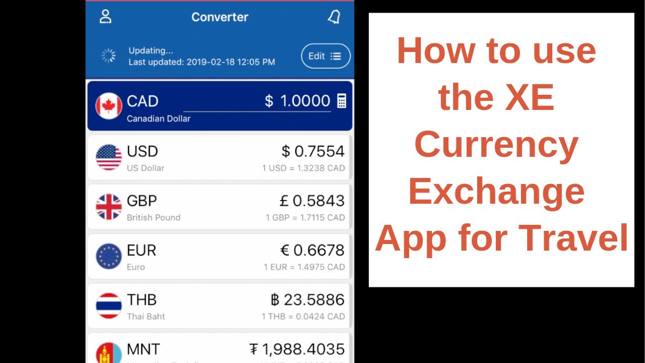 How to use the XE Currency Exchange App