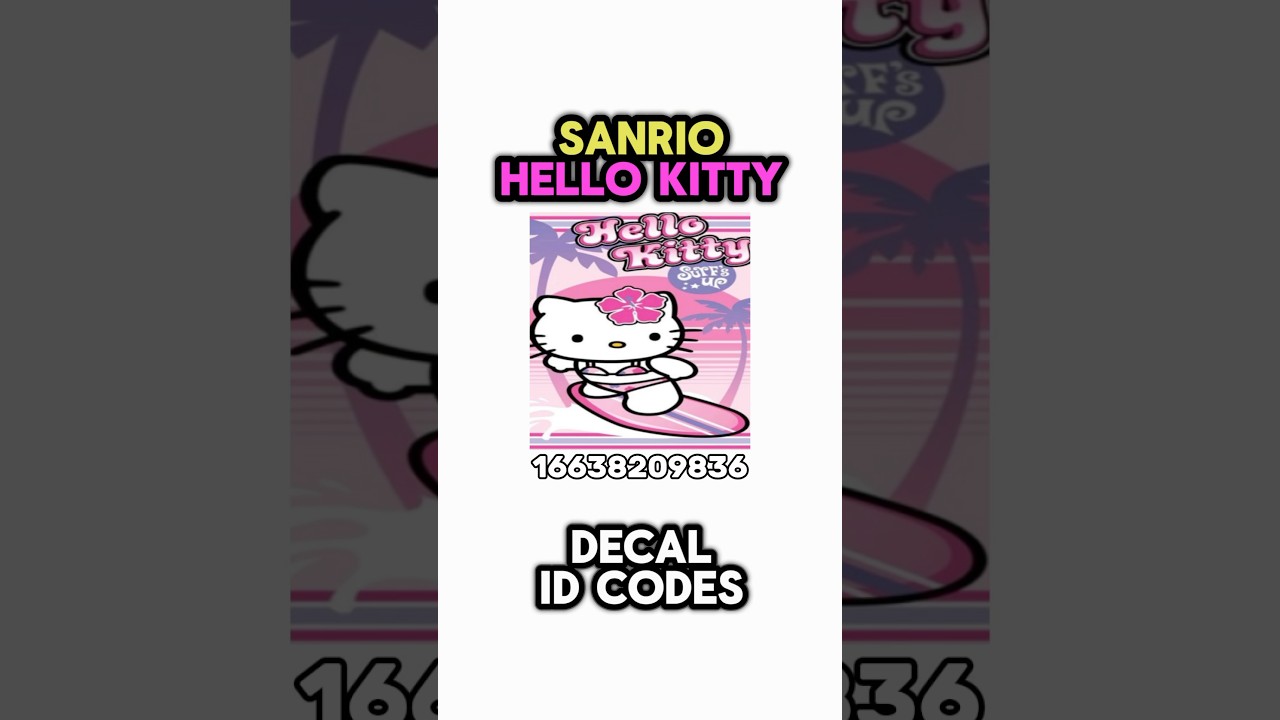 Sanrio Hello kitty poster roblox id codes 4 u!💓 #bloxburg #roblox #berryave #royalehigh