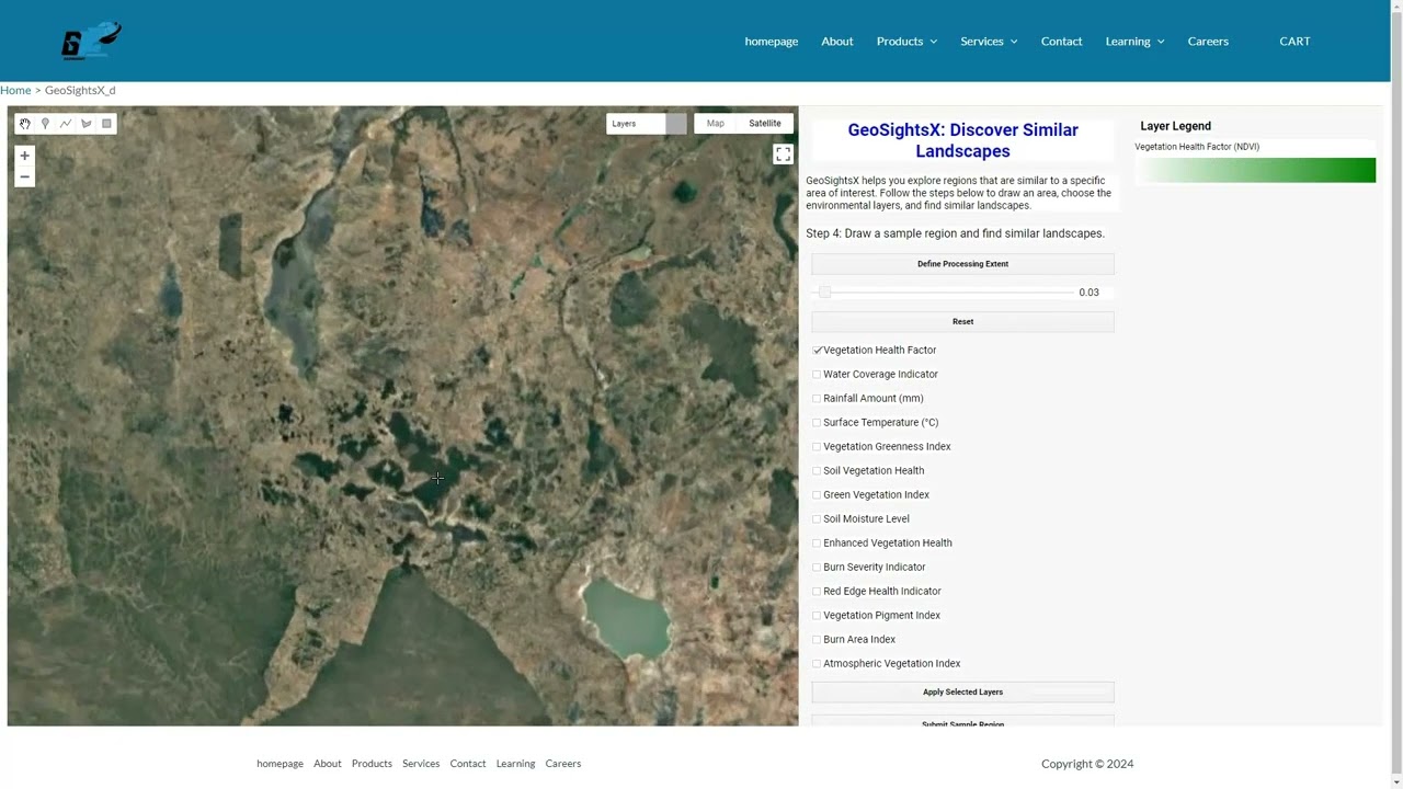 Vegetation classification using GeoSightX