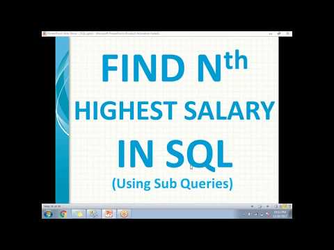 Learn SQL Interview Questions | Nth Highest Salary Using sub queries in ...