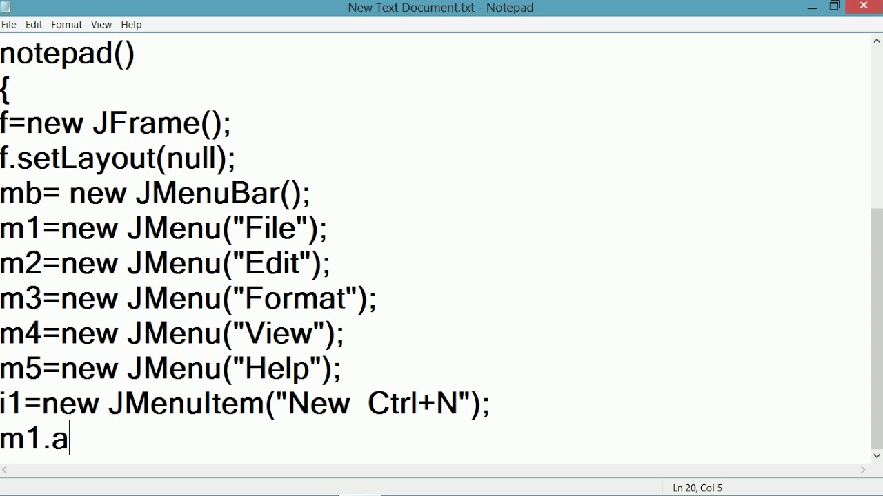 NotePad Designed  Using Swing in Java