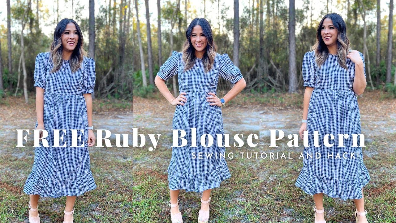 Sewing Up The FREE Ruby Blouse Top With A HACK! Let's Turn It Into A DRESS!!