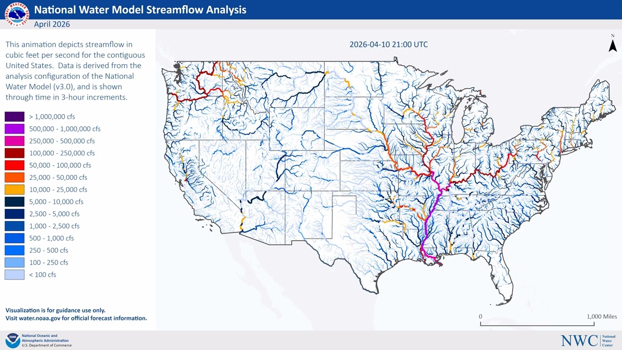 National Water Model Streamflow Analysis - April 2026