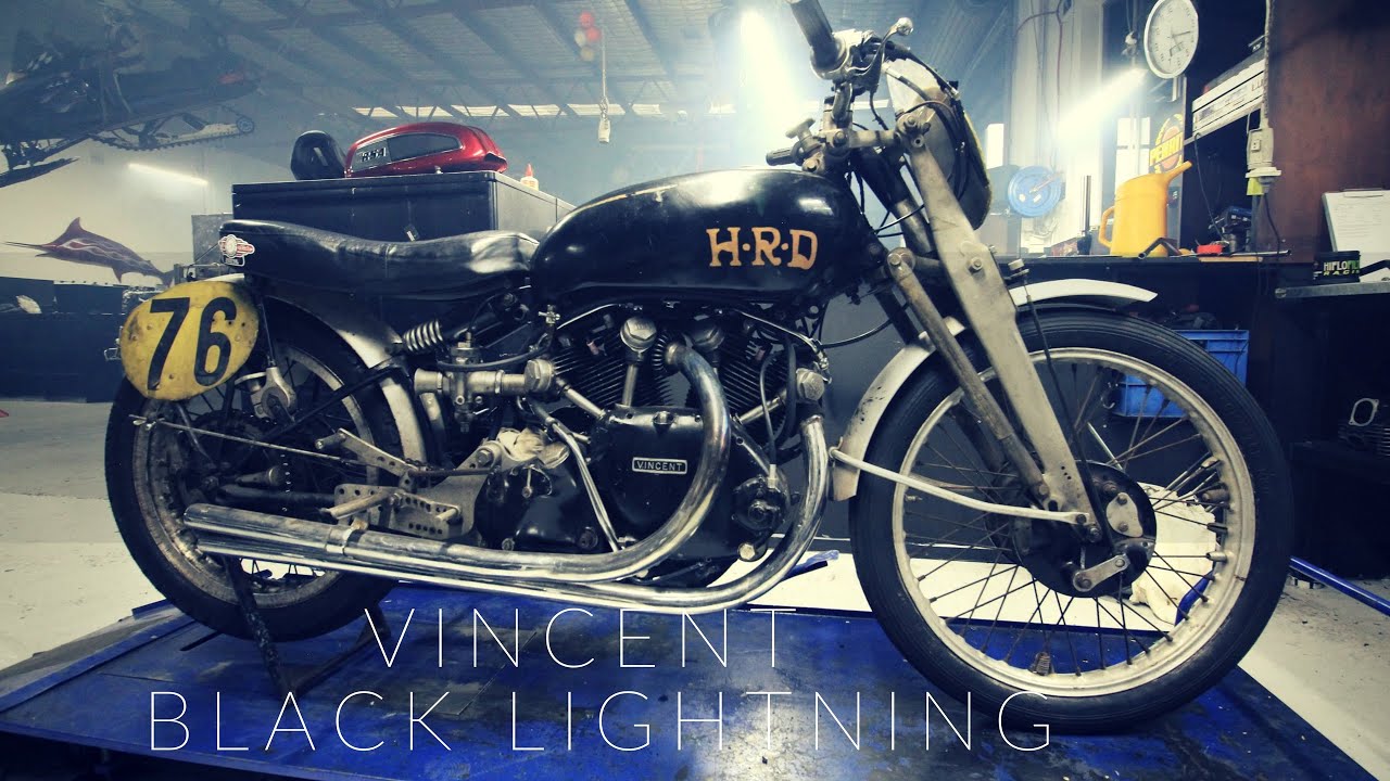 Vincent Black Lightning motorcycle - Start up