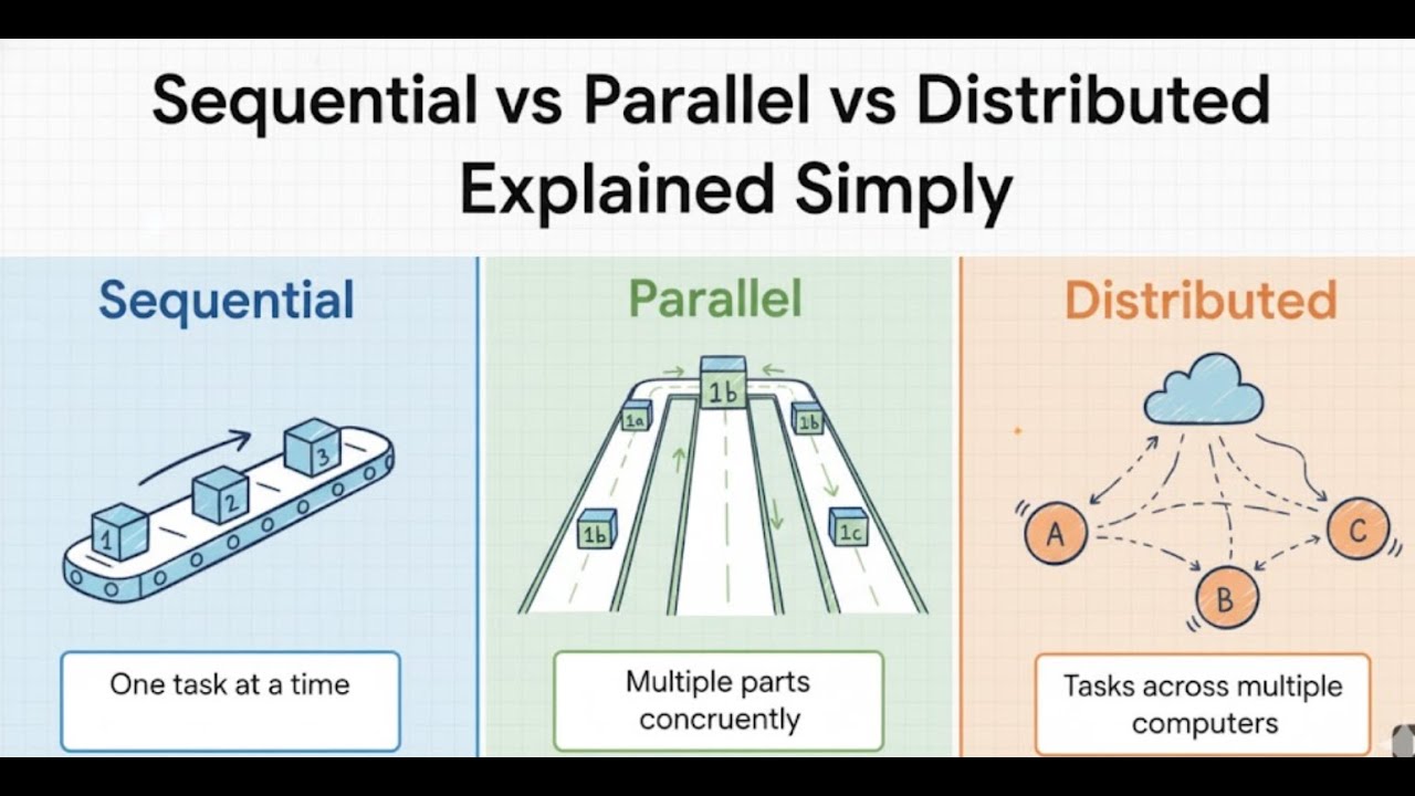 Sequential vs Parallel vs Distributed Computing Explained Simply