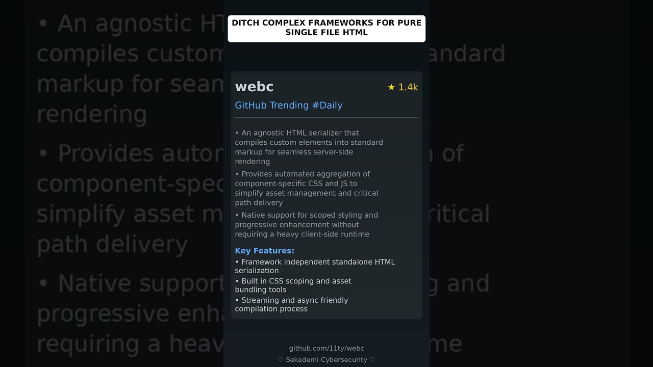 GitHub Trending Repositories: 11ty/webc 🇬🇧