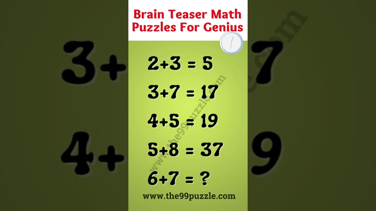 Brain Teaser Math Puzzles For Genius #shorts #puzzle #maths #brainteaser