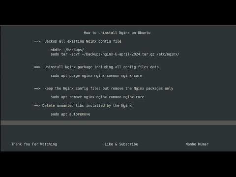 How to uninstall Nginx on Ubuntu tutorial in Hindi / Urdu