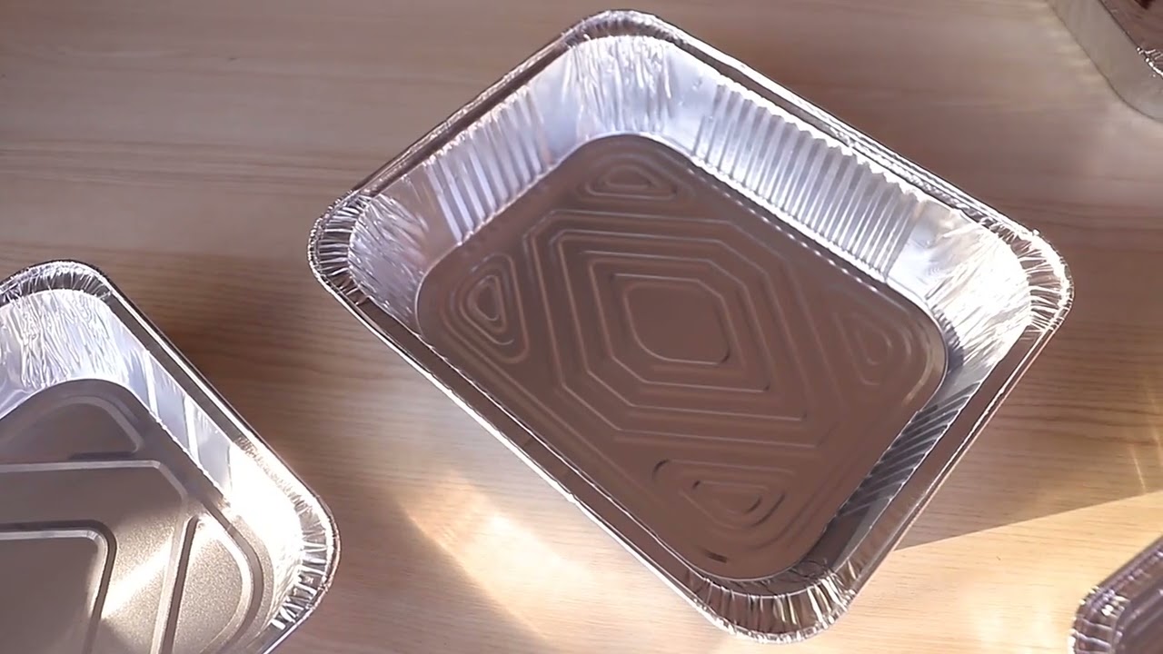REC47401F Disposable Square Cooking Tin Foil Trays Air Fryer Liners Foil Containers AluminumFoil pan