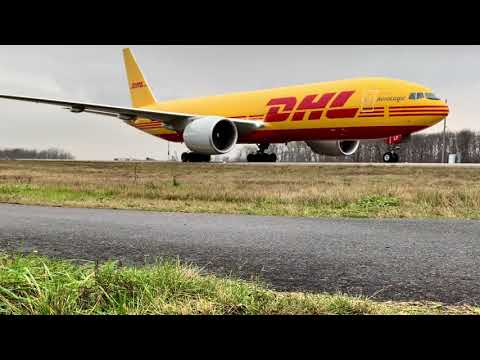 Boeing 777-F (DHL-Livery) operated by Aero Logic at Frankfurt Airport