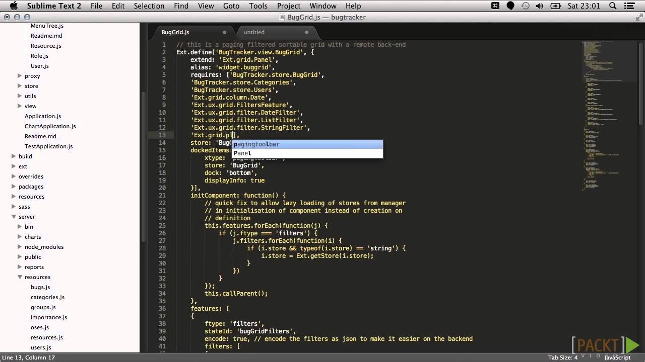 Building Applications with Ext JS Tutorial: The Grids | packtpub.com