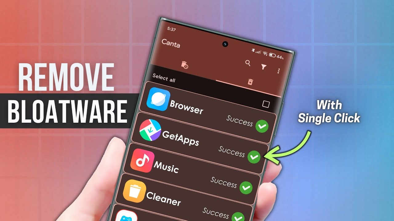 Remove any Android BLOATWARE - No ROOT or PC Required!