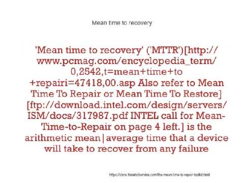 Mean Time To Repair