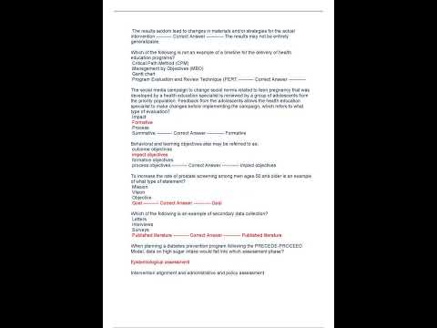 CHES Exam Certified Health Education Specialist Exam New 2024 Version with All Questions and 100% Co