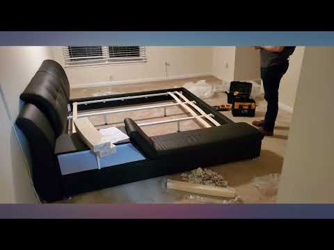 GREATIME King Size Platform Bed, Black Color Bed, Luxury Bed Frame, Modern review