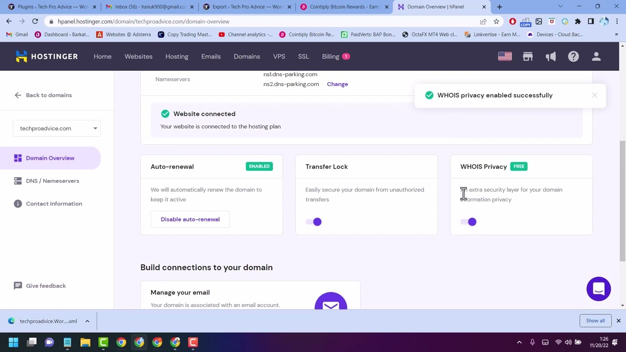 How to Enable or Disable Domain Privacy Protection Whois Privacy Protection in hostinger