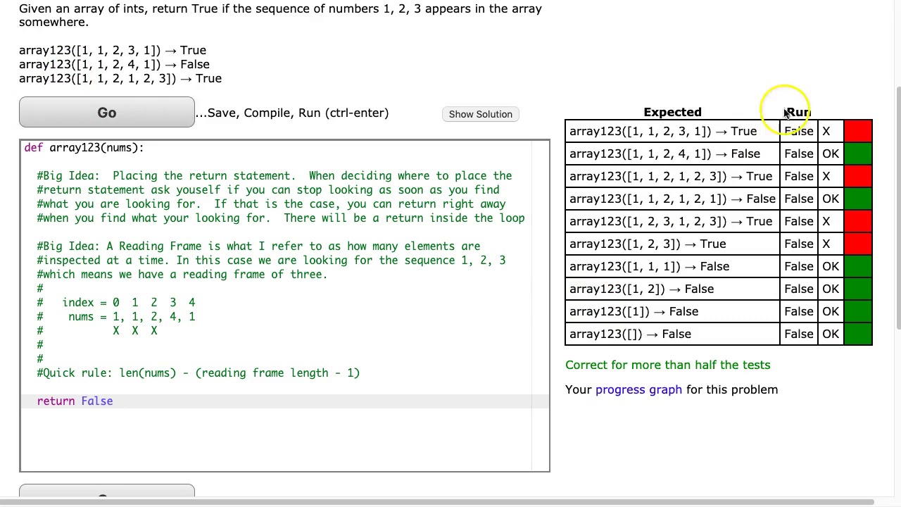 Codingbat - array123 (Python)