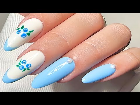 Blissful Blue Nail with Blueberry Nail Trend - Easy DIY Nail Trend