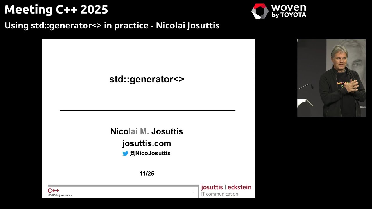 C++23: using std::generator in practice - Nicolai Josuttis - Meeting C++ 2025