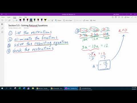 Section 5.5 - Solving Rational Equations
