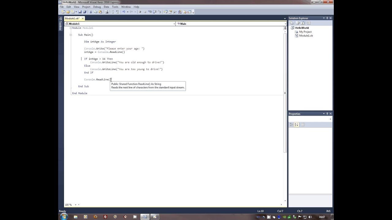 VB Programming 3 - If..Else